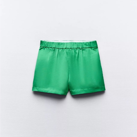 Zara | Shorts | Zara Contrasting Satin Effect Shorts | Poshmark